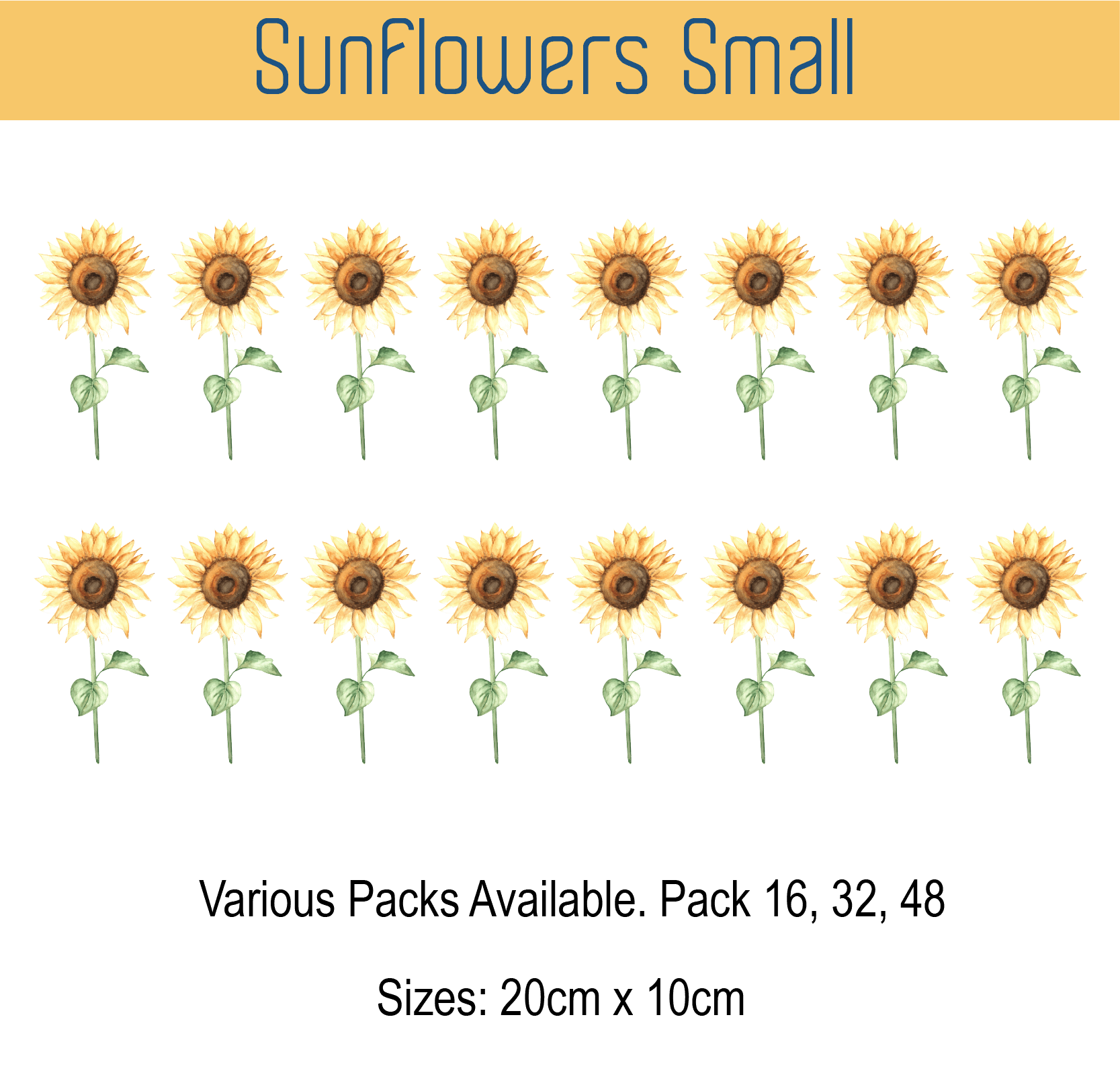 Sunflowers Small Wall Sticker Decals